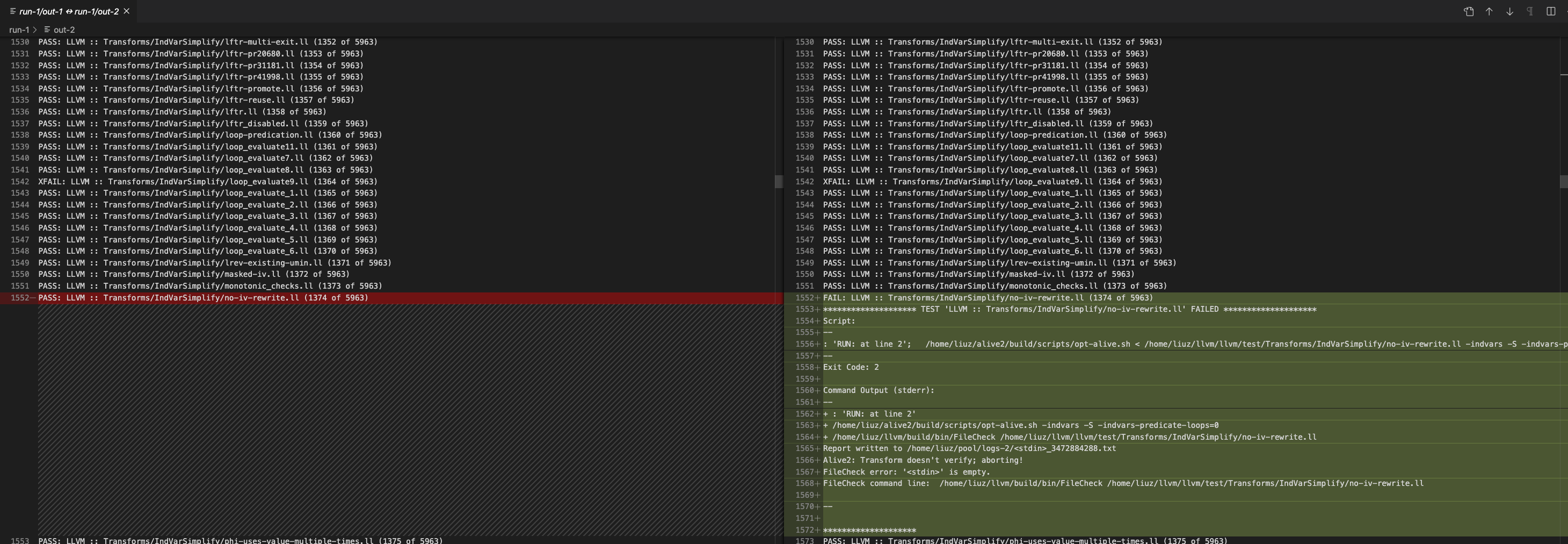 Source is more defined than target when running LLVM test suite with ...