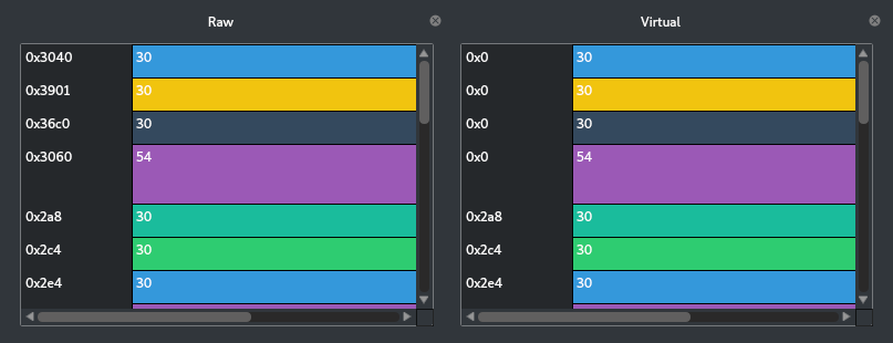 [Sections Widget] Quick Improvements to RAW-VIRTUAL map views · Issue #967 · rizinorg/cutter ...
