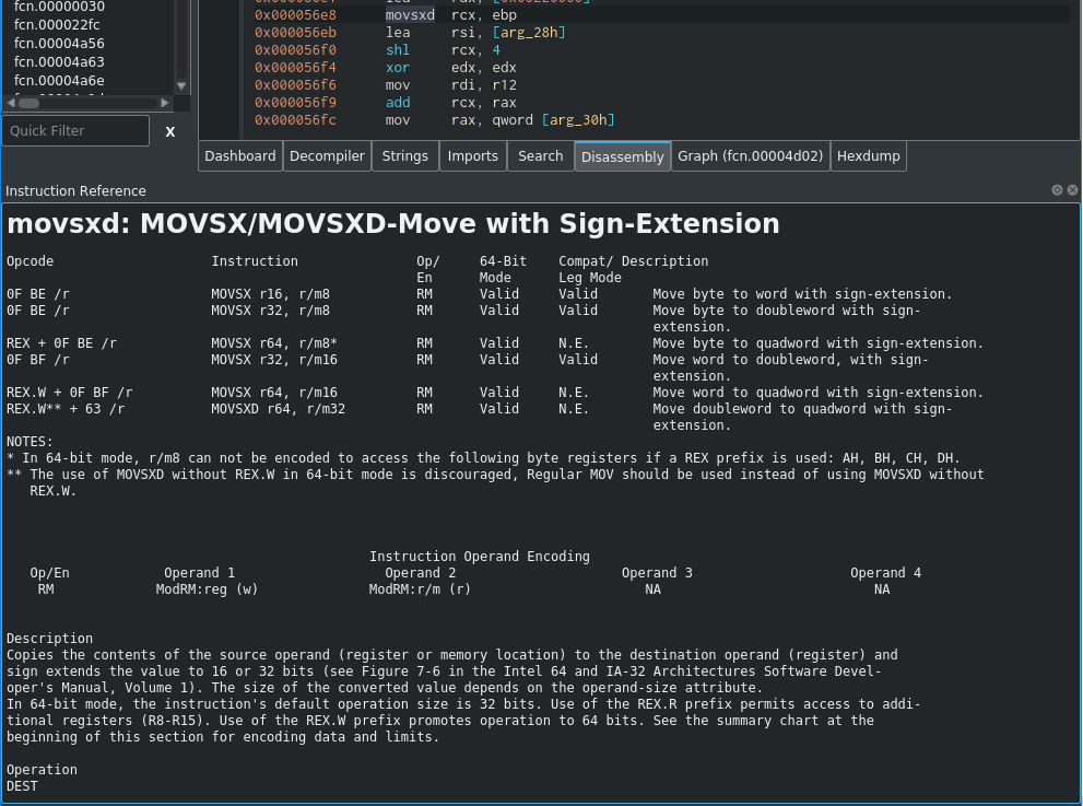 Add "Show description" action in context menu · Issue #1599 · rizinorg/cutter · GitHub