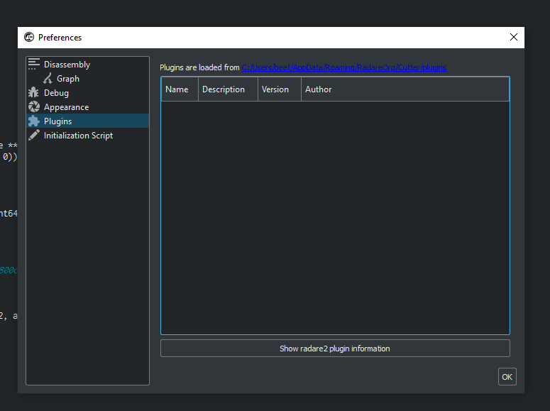 I can't install plugins. · Issue #2349 · rizinorg/cutter · GitHub