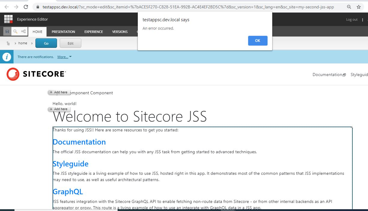 Issue with adding a new component in Experience Editor in Sitecore JSS ...