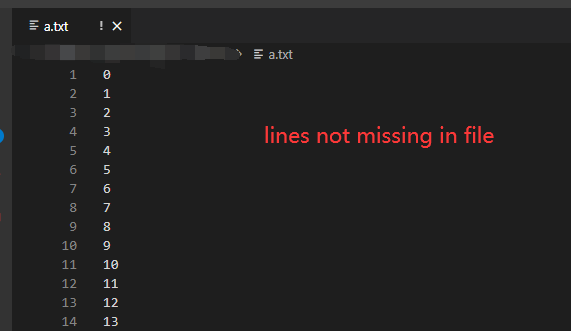 The built-in merge tool will miss some lines at the beginning, if the file has many lines ...