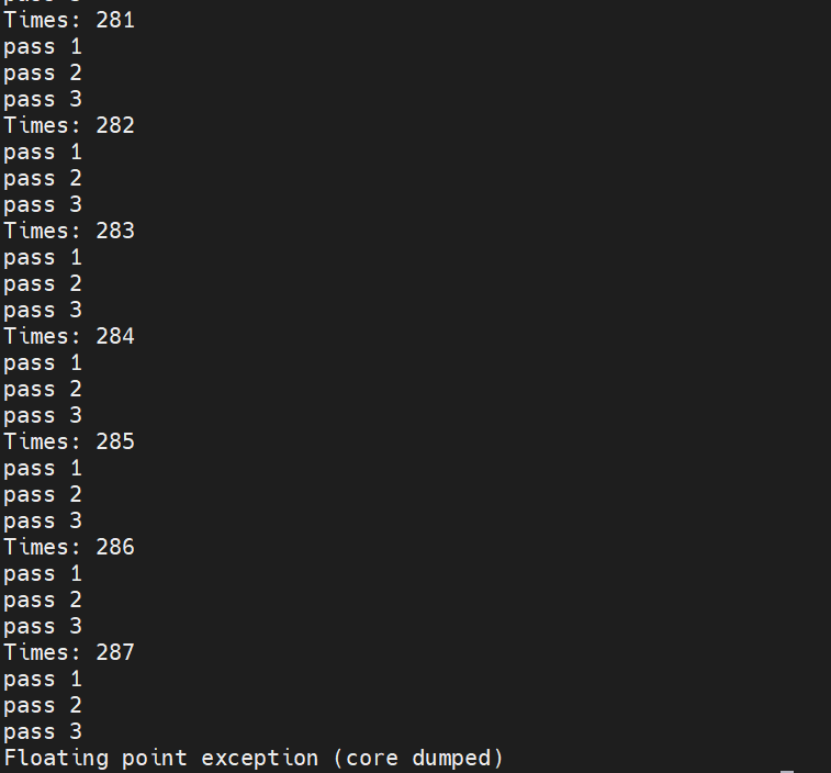 Floating Point Exception core Dumped Issue 89 HuguesTHOMAS 