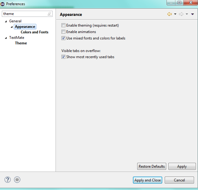 Theme / grammar association via preferences menu requires reload of text editor window · Issue ...