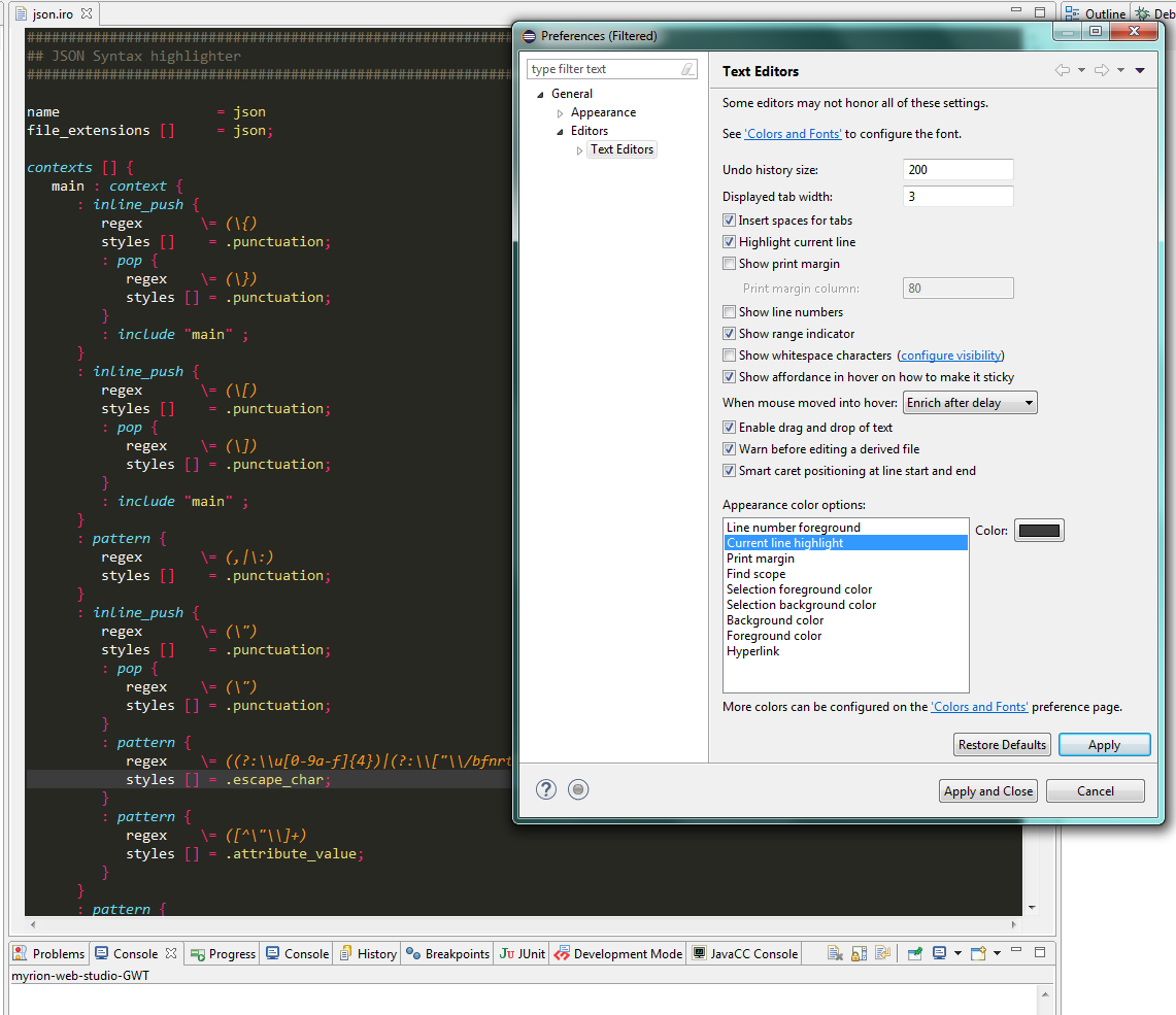 TextMate Coloring Should Control Background/Foreground · Issue #115 · eclipse-tm4e/tm4e · GitHub