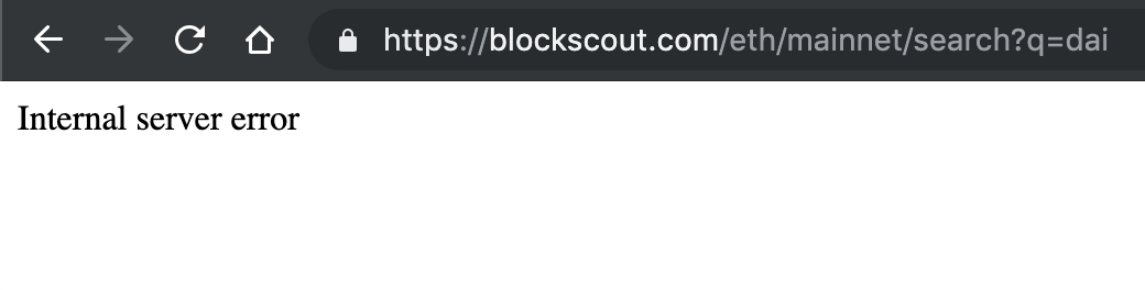Internal Server Error when looking for a Token Symbol · Issue #1725 · blockscout/blockscout · GitHub