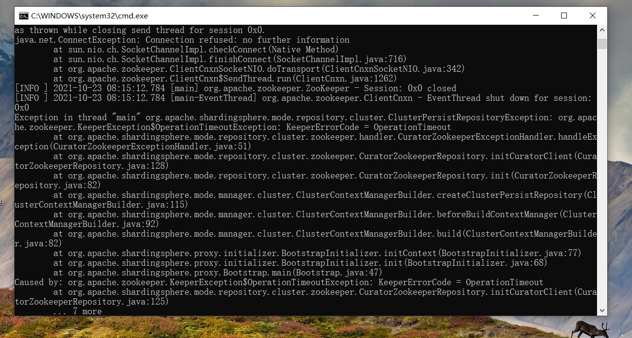 ShardingSphere-Proxy cannot access the zookeeper in the cloud through start.bat under the ...