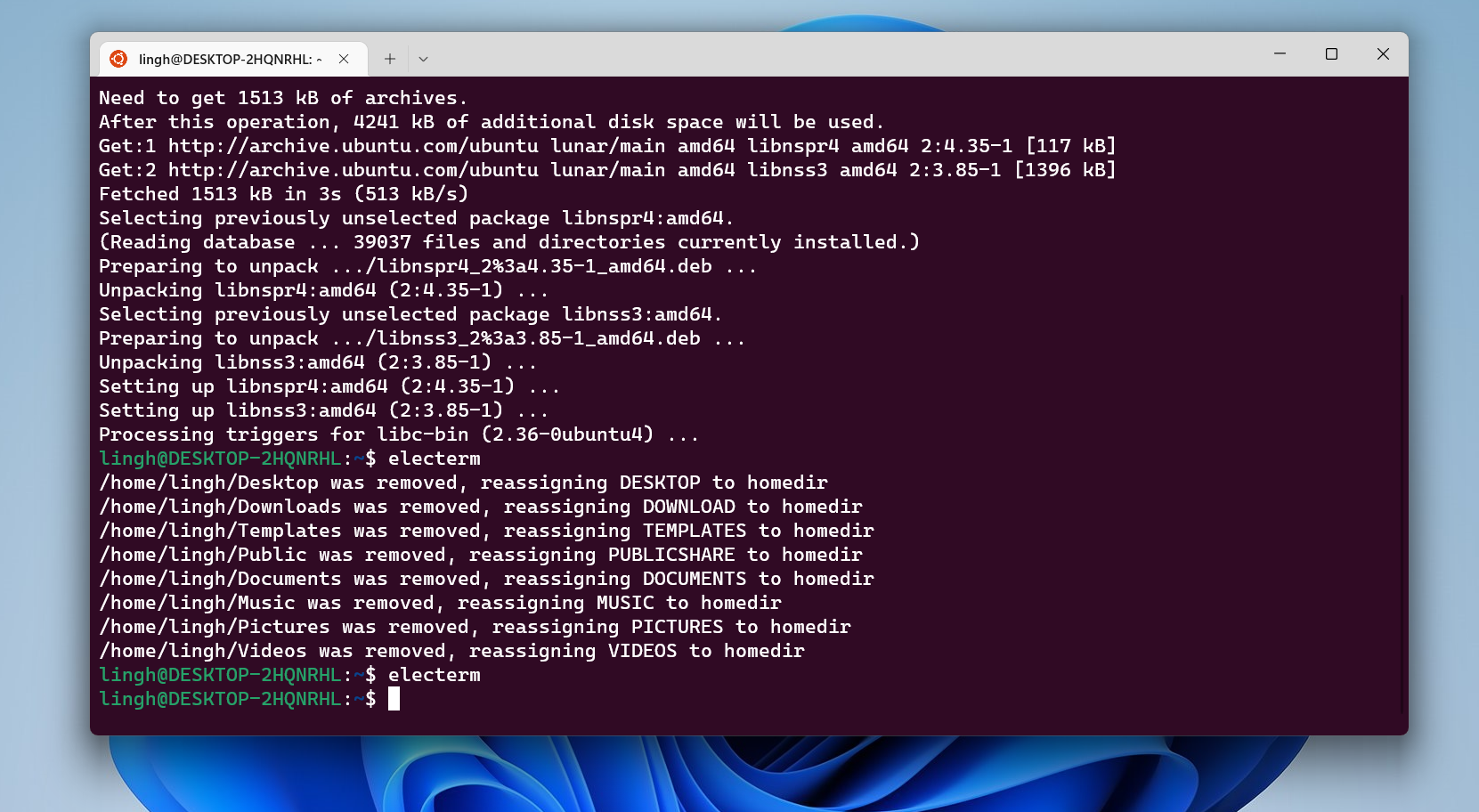 Snapcraft packages should add more system libraries to serve WSL users · Issue #2709 · electerm ...