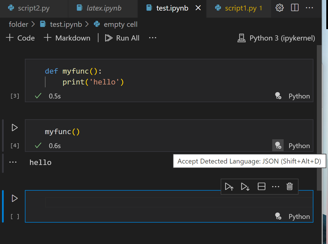detected language is JSON in python notebook cells · Issue #148374 ...