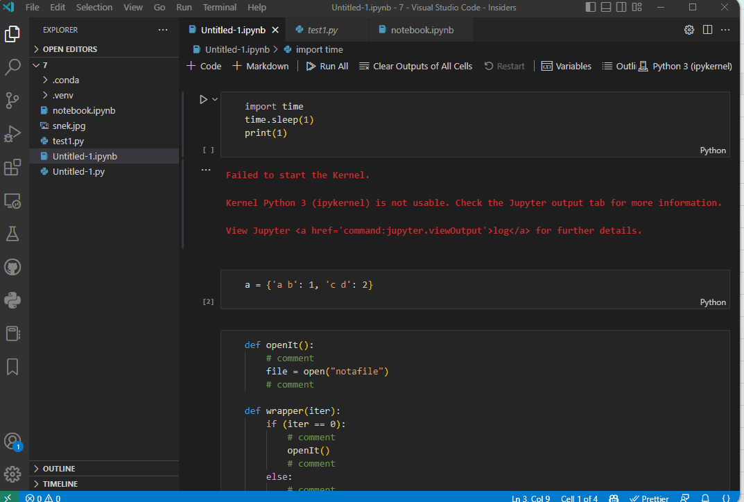 Bad Error When Trying To Use A Kernel From A Dead Server · Issue 12204 · Microsoftvscode 4024