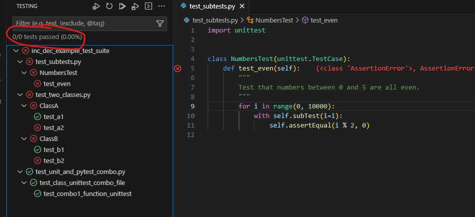 Running 10000 Subtests Within The Full Suite Shows That 0 Tests Were Run · Issue 21513