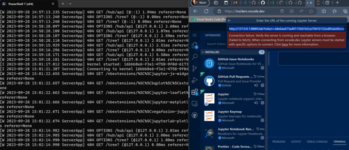 Unable To Connect Using Kernelpicker And Existing Jupyter Server Notebook 7x · Issue 14215