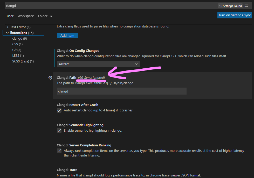 Ability to alter the "clangd.path": setting in settings.json · Issue #175 · clangd/vscode-clangd ...