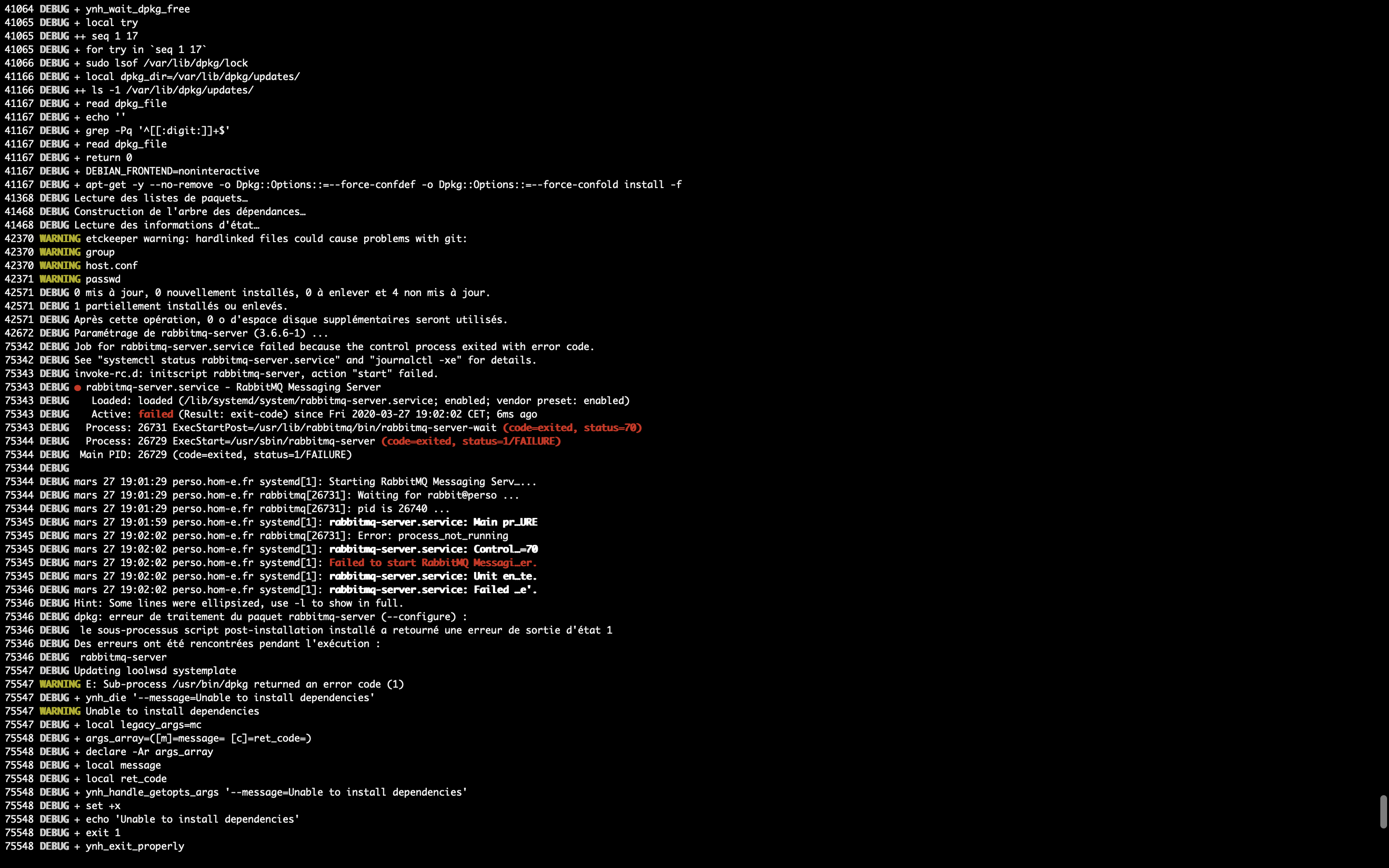 Install Fails Because Of Rabbitmq Server Processnotrunning · Issue