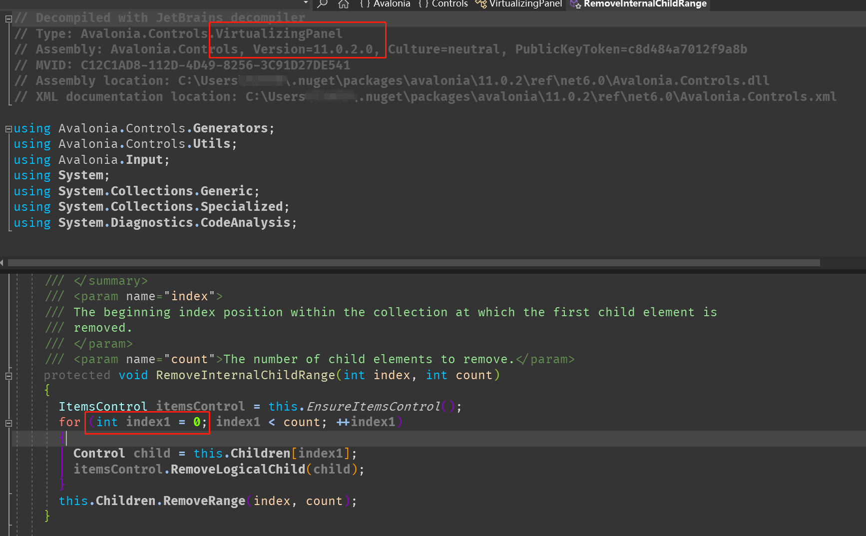 VirtualizingPanel.RemoveInternalChildRange(int index, int count) remove elements from 0. · Issue ...