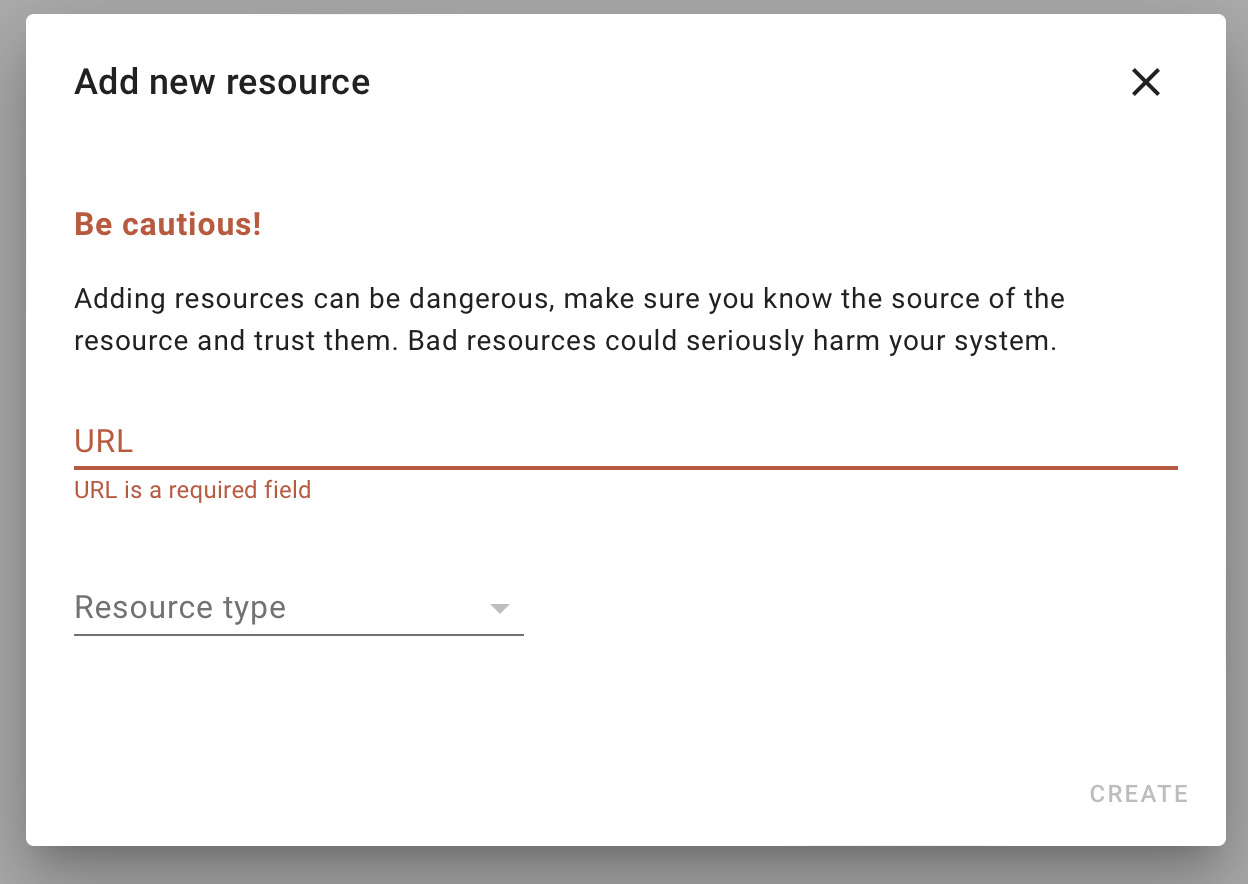Add New Resource Shows An Alert Without Using Ha Alert · Issue 11684 · Home Assistantfrontend