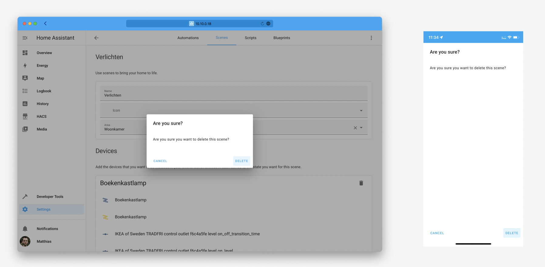 Update Delete Scene Dialog · Issue 13091 · Home Assistantfrontend · Github