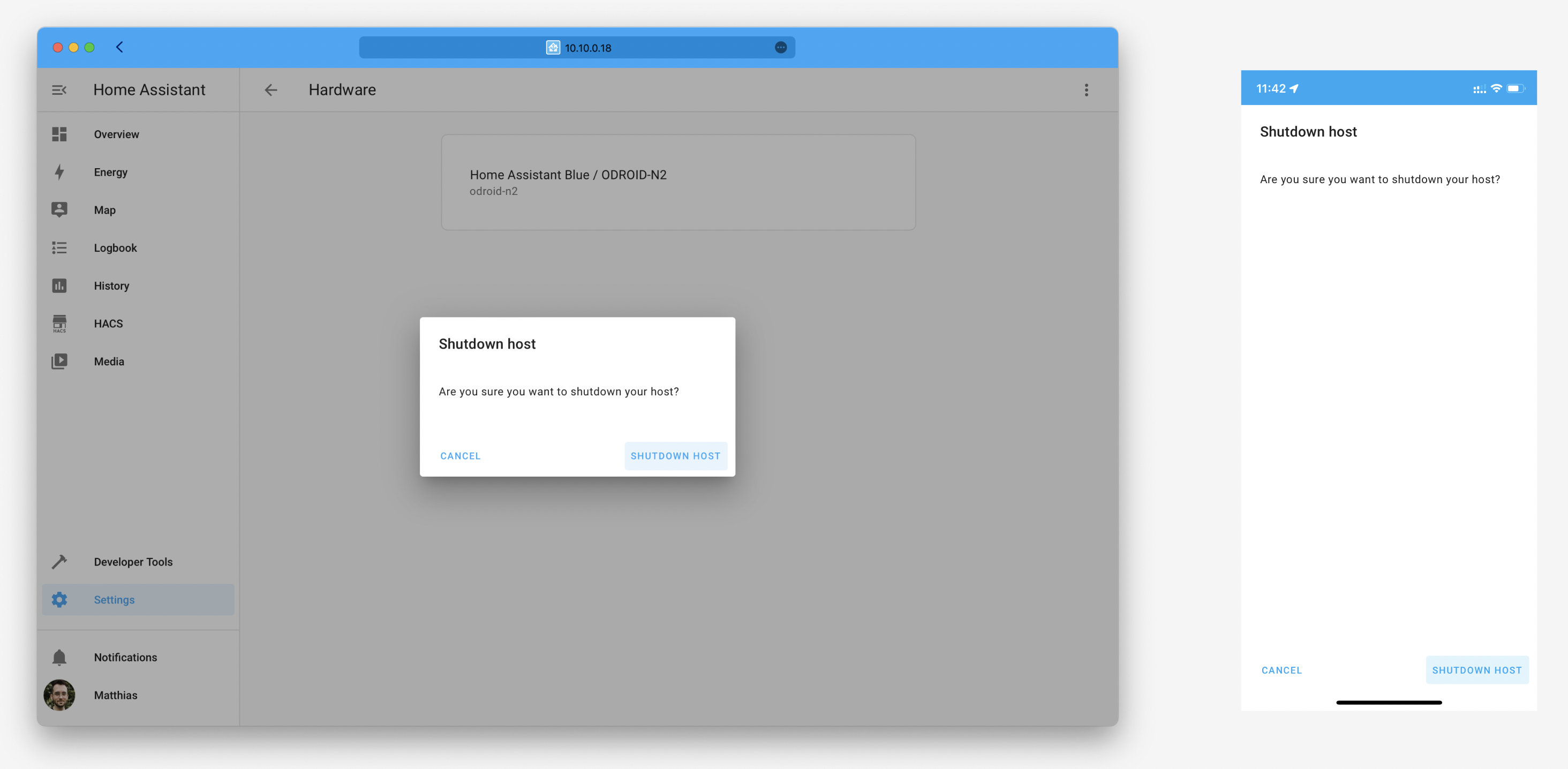 Update Shutdown Host Dialog · Issue 13121 · Home Assistantfrontend · Github