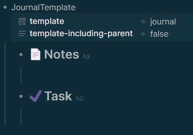 default-template for journals - first dash/bullet-point ( - ) is missing in markdown file ...
