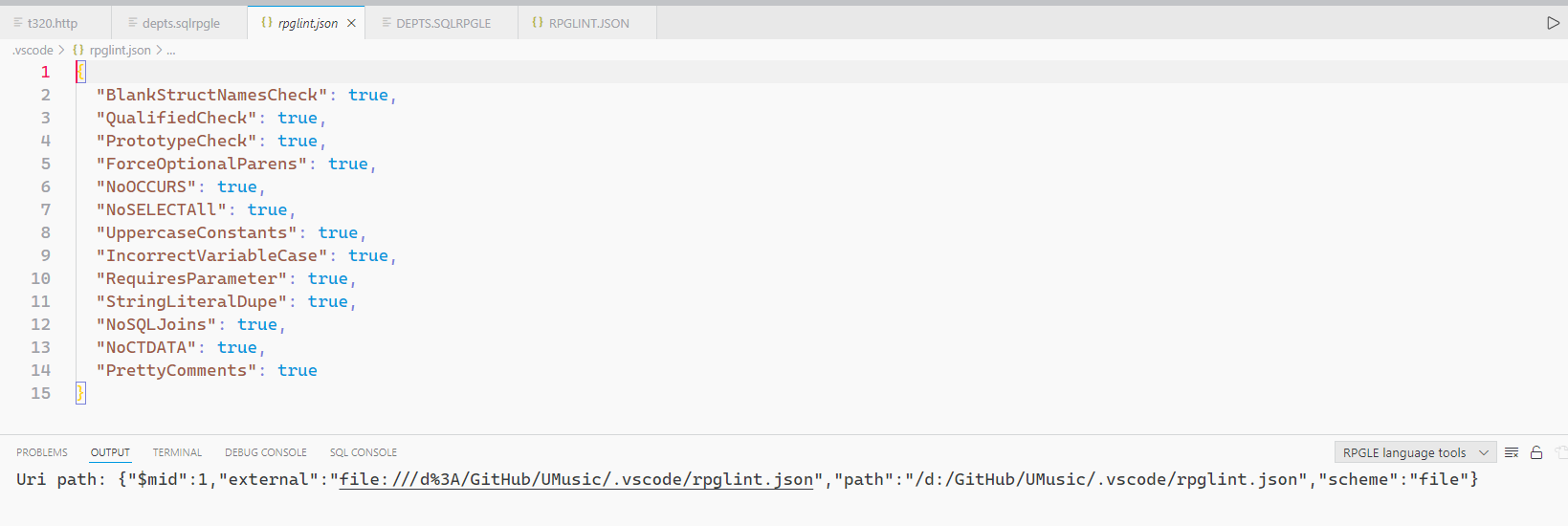RPG Lint configuration error · Issue #38 · codefori/vscode-rpgle · GitHub