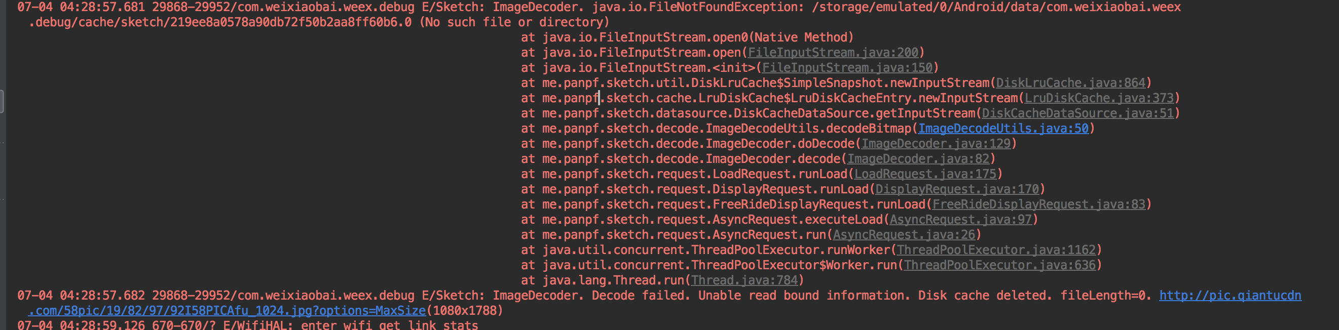 ImageDecoder. Decode failed. Unable read bound information. Disk cache deleted. · Issue #77 ...