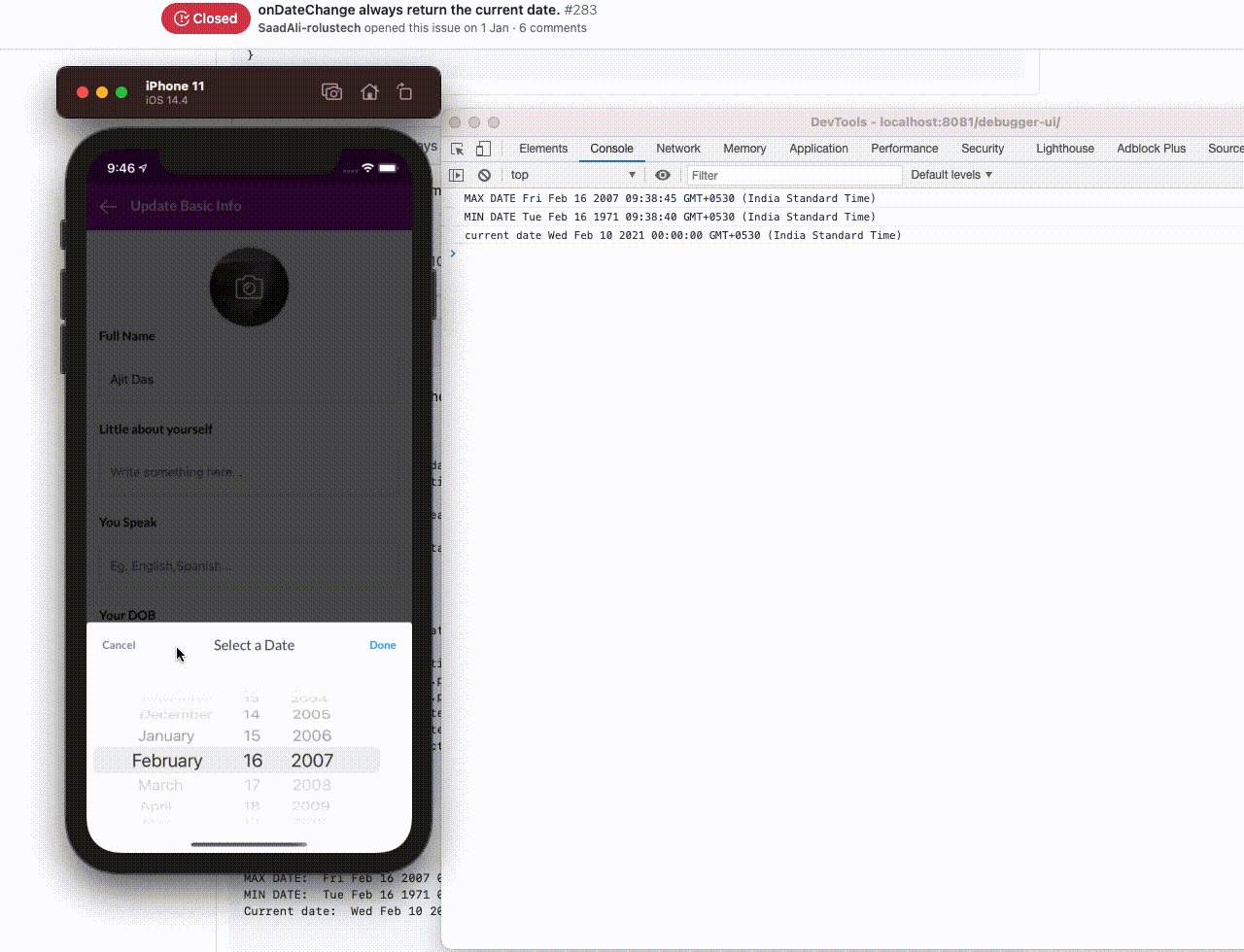 onDateChange always return the current date. · Issue #283 · henninghall/react-native-date-picker ...