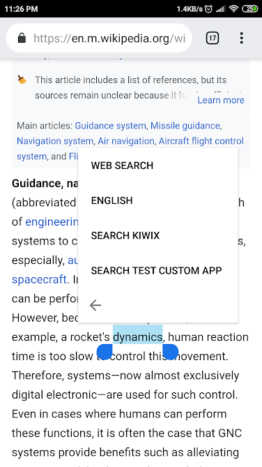 [Feature Request] Add "Search Kiwix" option to context menu · Issue #920 · kiwix/kiwix-android ...