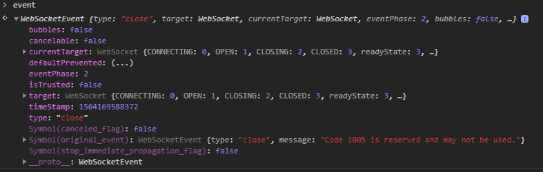 Websocket Onclose Event Is Missing Code And Reason Attributes · Issue 25842 · Facebook React