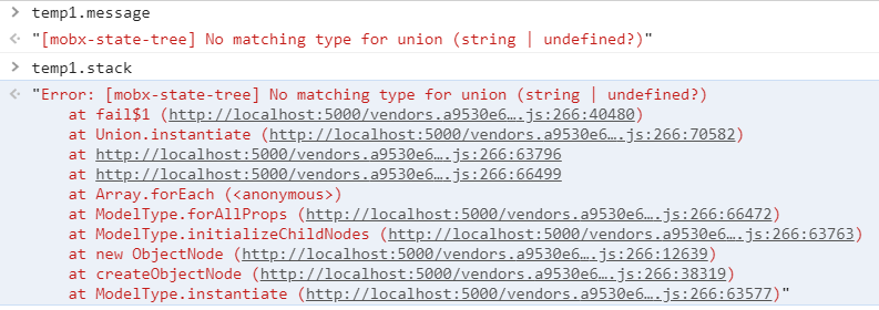 Production Mode MST Error message is too vague. · Issue #1304 · mobxjs/mobx-state-tree · GitHub