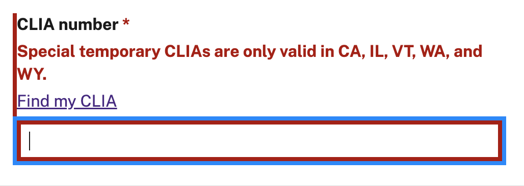 Fix CLIA validation error messages · Issue #4725 · CDCgov/prime ...