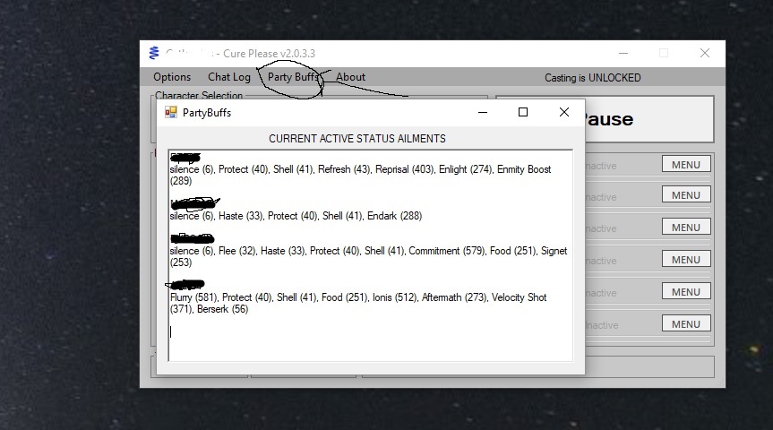 Is Enable/Disable Debuff removal working? Auto-Buffs? · Issue #30 · DanielHazzard/Cure-Please ...
