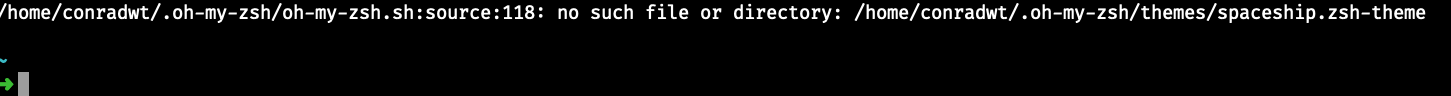 no such file or directory: $HOME/.oh-my-zsh/themes/spaceship.zsh-theme ...