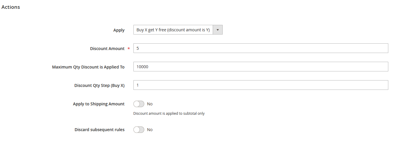 Cannot set discount to buy X items and get Y items free when Y is ...