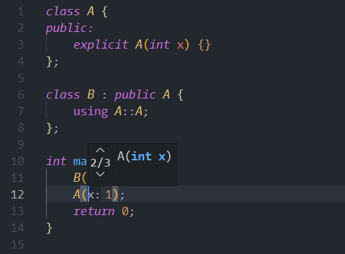 InlayHint does not apply for parameter when calling inherited constructor from derived class ...
