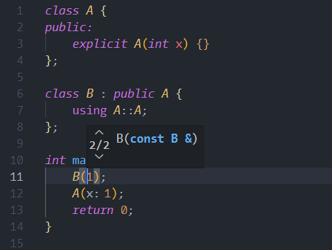 InlayHint does not apply for parameter when calling inherited constructor from derived class ...