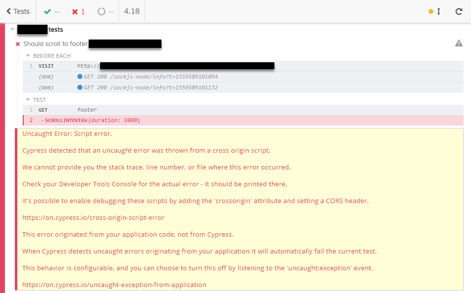 scrollIntoView with duration does not work · Issue #4374 · cypress-io/cypress · GitHub