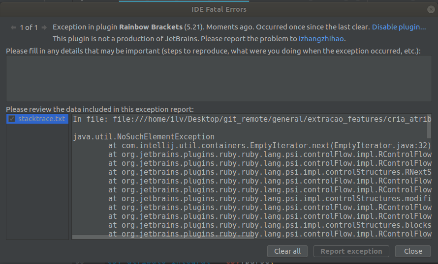 IDE Fatal error · Issue #241 · izhangzhihao/intellij-rainbow-brackets · GitHub