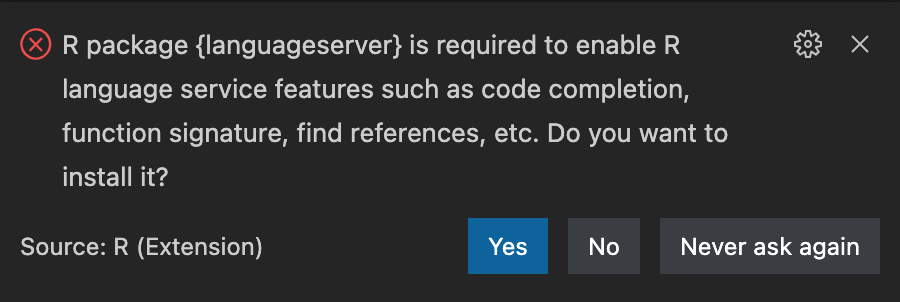Install languageserver automatically · Issue #718 · REditorSupport/vscode-R · GitHub