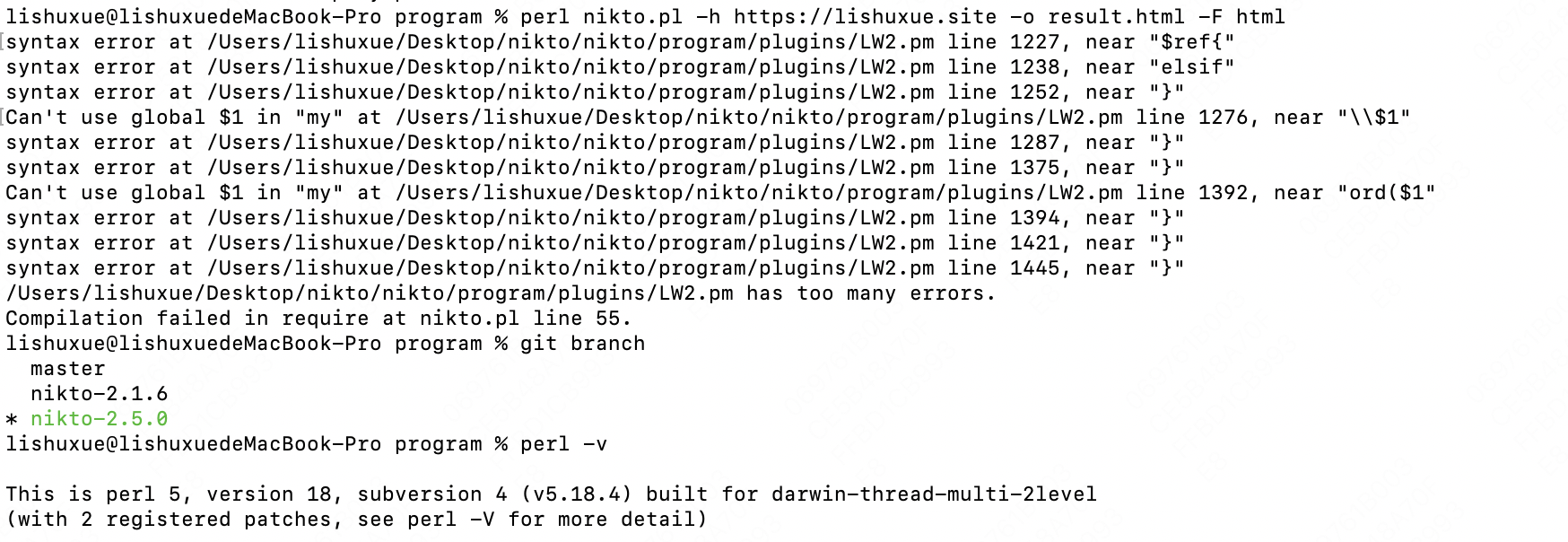 Bug: nikto-2.5.0 start failed · Issue #793 · sullo/nikto · GitHub