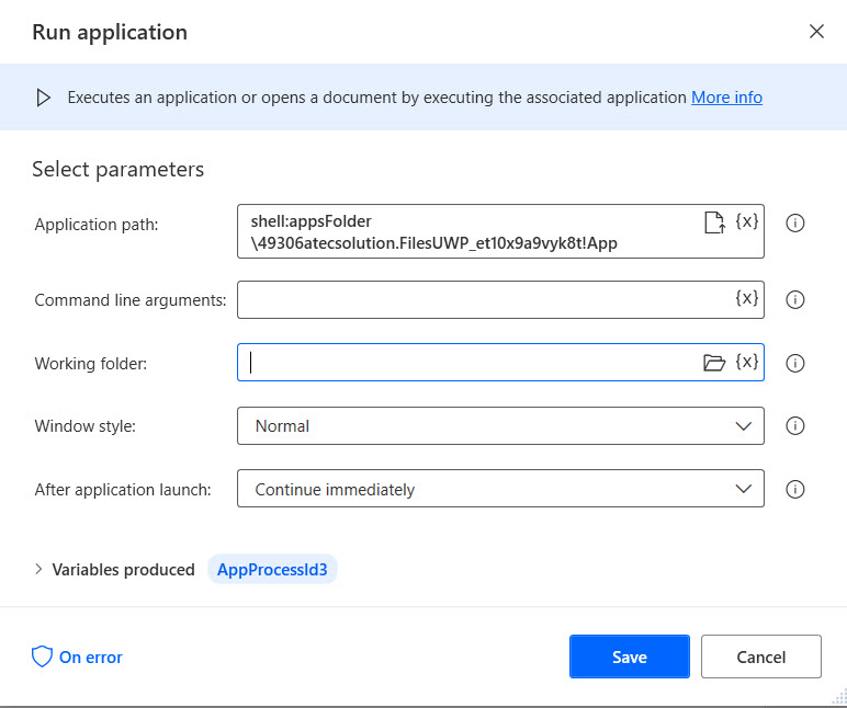 Application crashes after starting when invoked from Power Automate ...