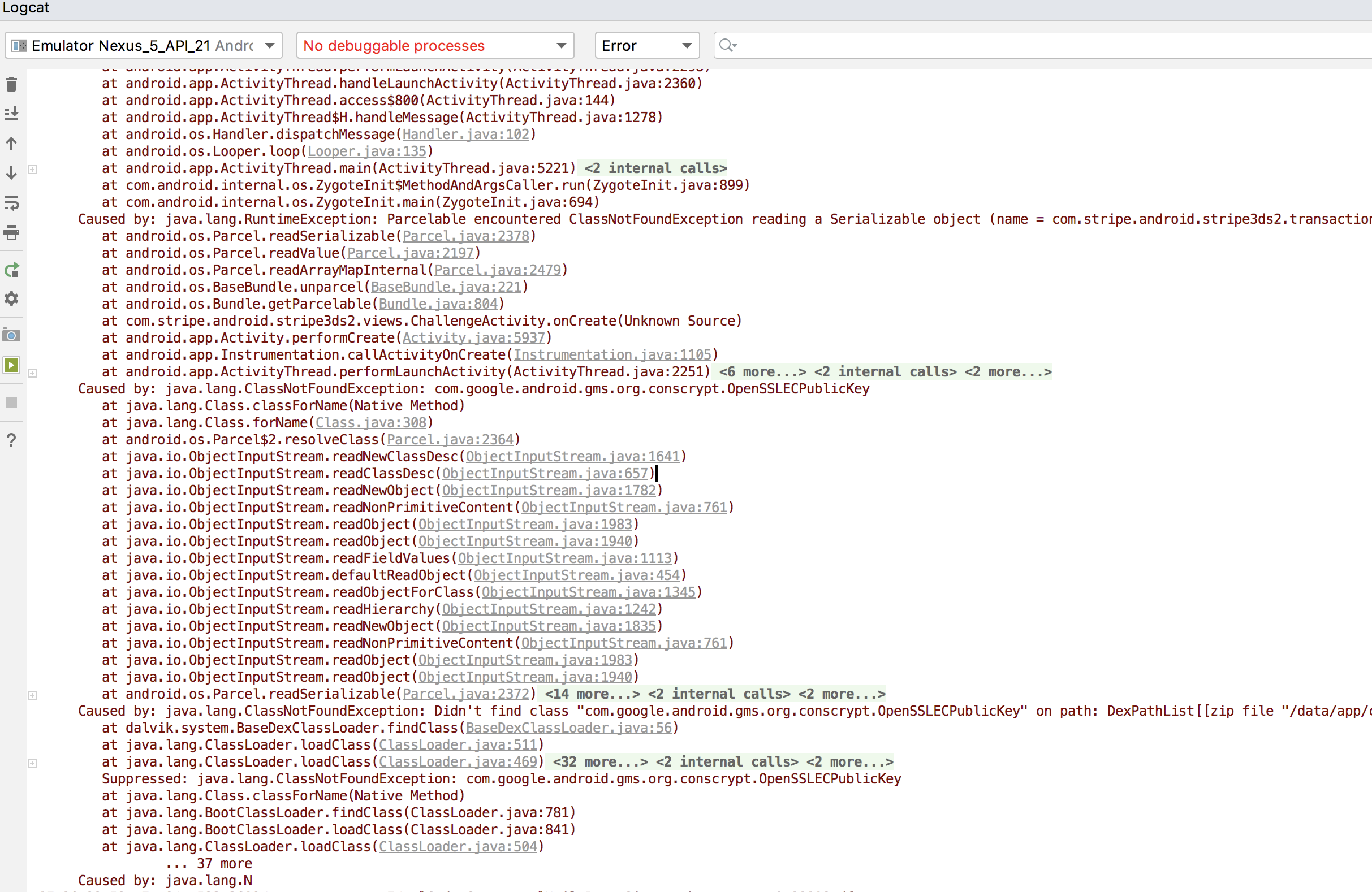 Javalangruntimeexception Parcelable Encountered Classnotfoundexception Reading A Serializable