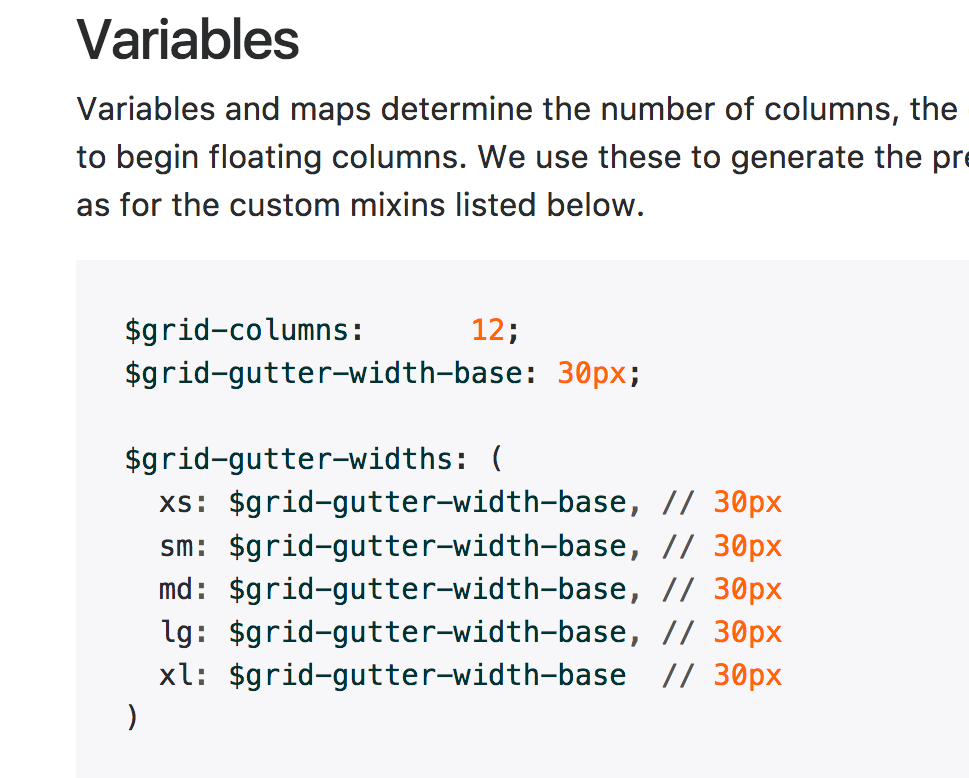Missing semicolon in Scss grid example on getbootstrap.com · Issue #22931 · twbs/bootstrap · GitHub