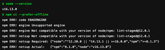 Node 1613 Lts Is Not Allowed · Issue 1046 · Lint Stagedlint Staged · Github