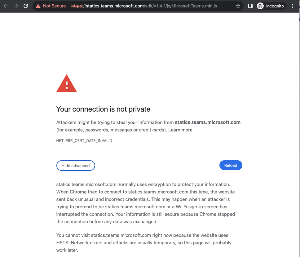 Is Not Responding So All Dependecies Using Microsoftteams