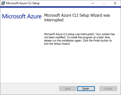 Azure CLI could not be installed because it requires Administrator privileges (Windows 10 ...