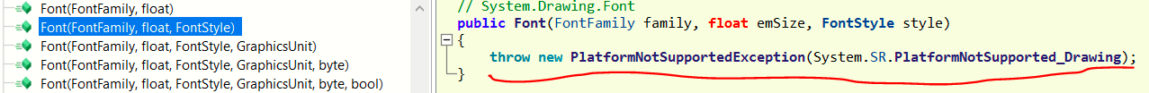 Method AdjustToContents throws PlatformNotSupported exception when using Managed Extensibility ...