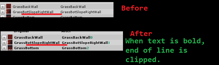 Clipping name when text is bold. · Issue #145 · redbluegames/unity-mulligan-renamer · GitHub