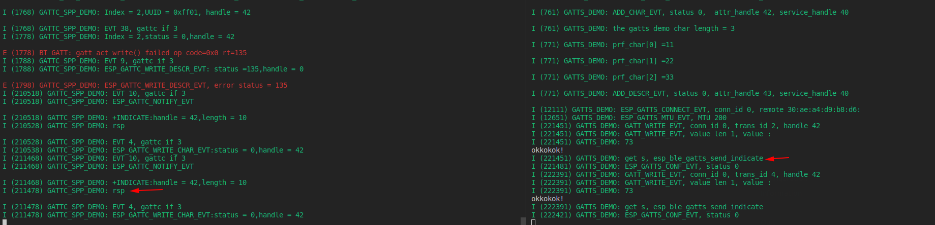 How to call ESP_GATTC_NOTIFY_EVT in "spp_client_demo" example (IDFGH-2216) · Issue #4367 ...