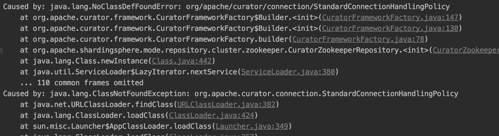 Cluster Mode ClassNotFoundException: org.apache.curator.connection ...