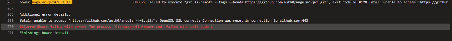 Bower failed with error: The process 'C:\npm\prefix\bower.cmd' failed with exit code 1 · Issue ...
